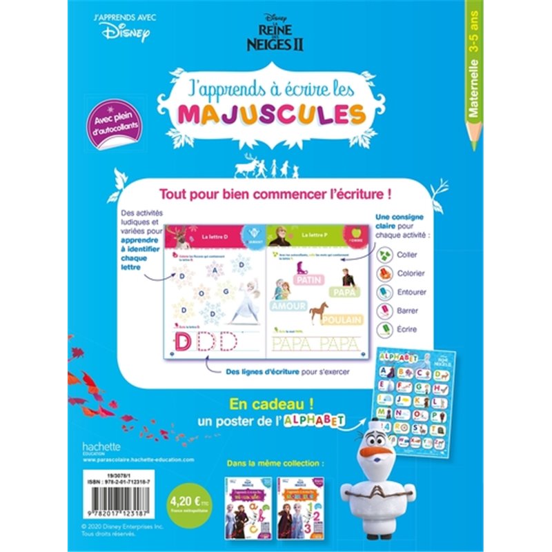 Disney - Reine des Neiges 2 - J'apprends à écrire les majuscules PS ...