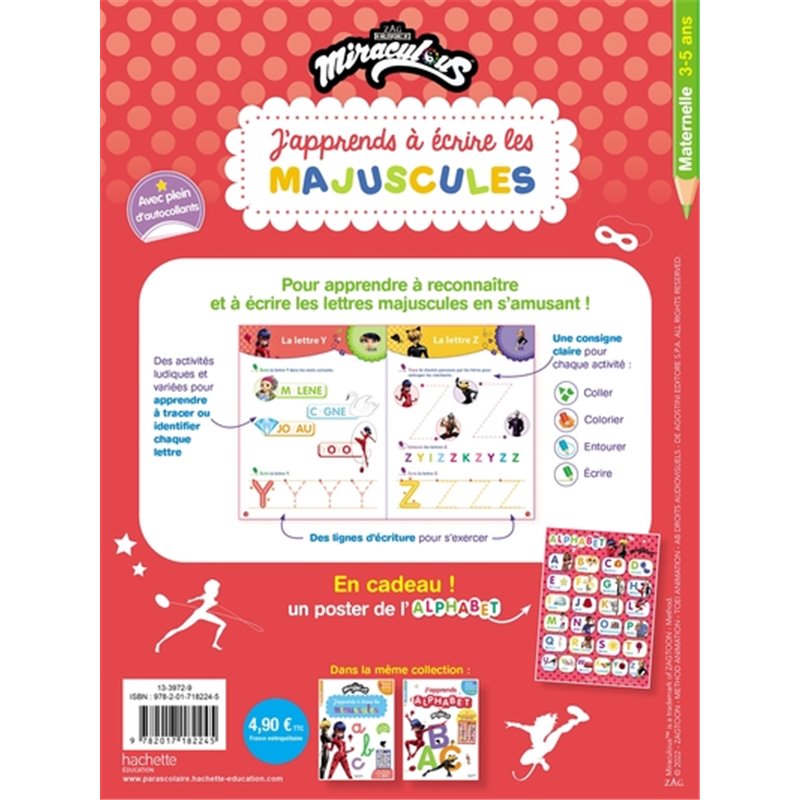 Miraculous - J'apprends à écrire les majuscules PS - MS (3-5 ans ...