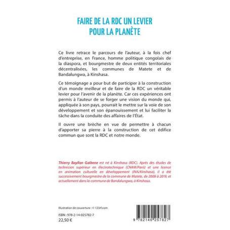 Faire de la RDC un levier pour la planète - Thierry Bayllon Gaibene ...