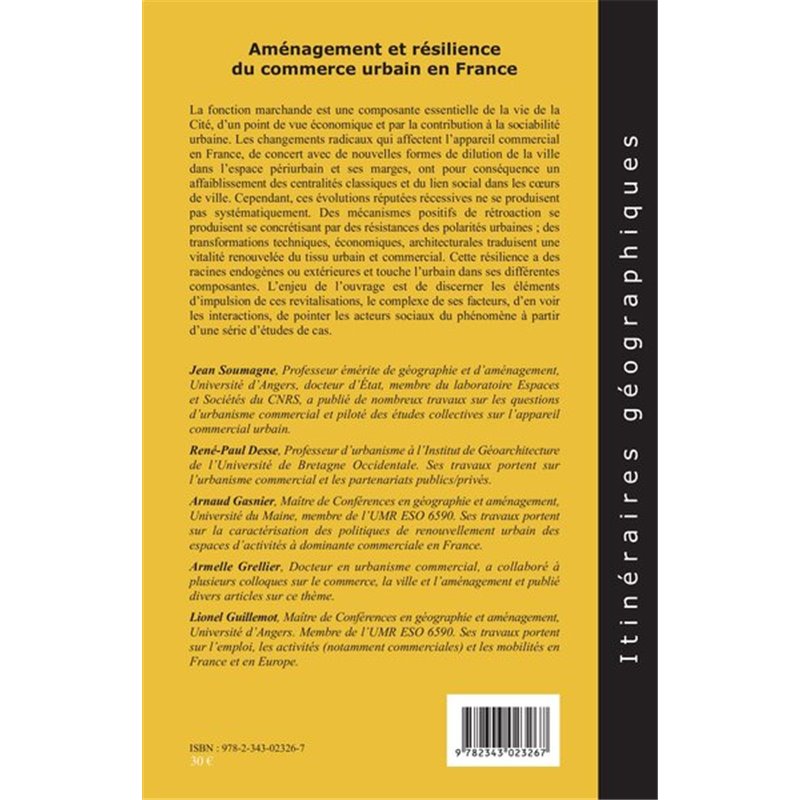 Aménagement et résilience du commerce urbain en France - Arnaud Gasnier ...
