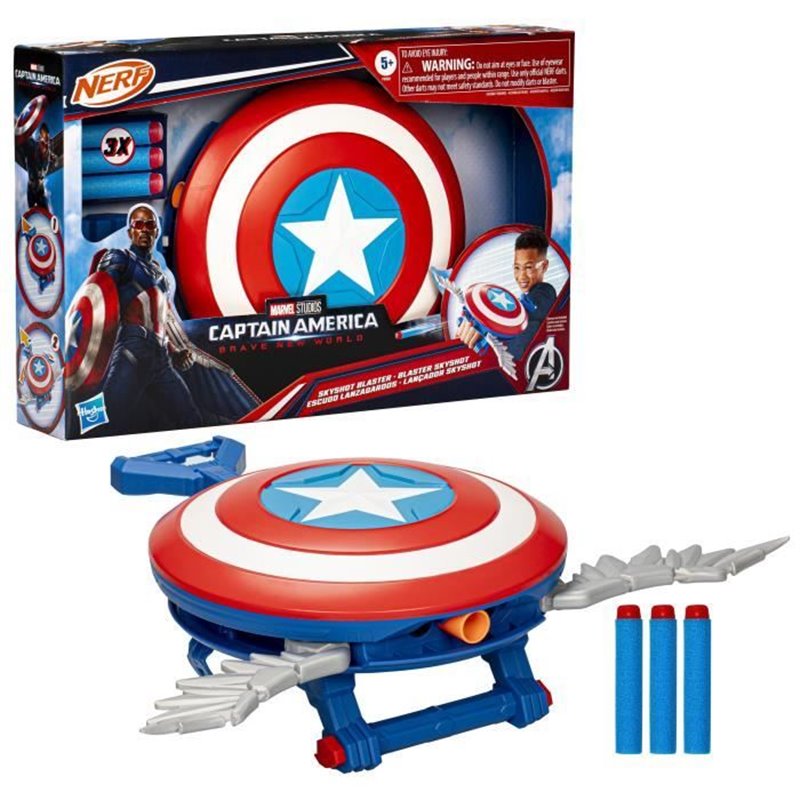 NERF Blaster Skyshot, bouclier pour déguisement, Marvel Studios Captain ...