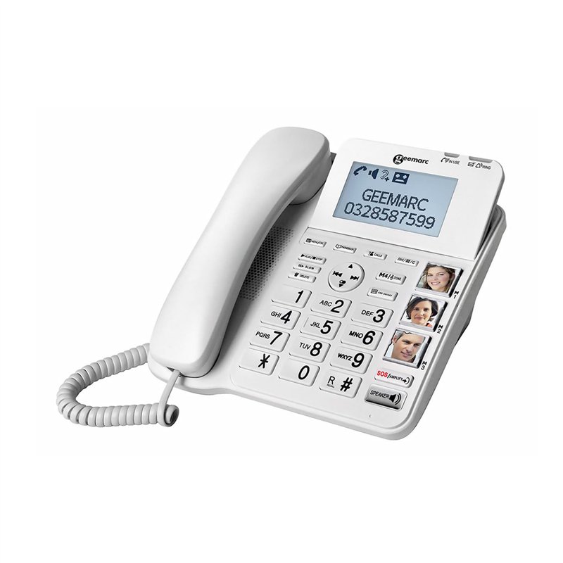 Geemarc CL595 - Téléphone Fixe pour Personnes Âgées avec Vol | Isleden
