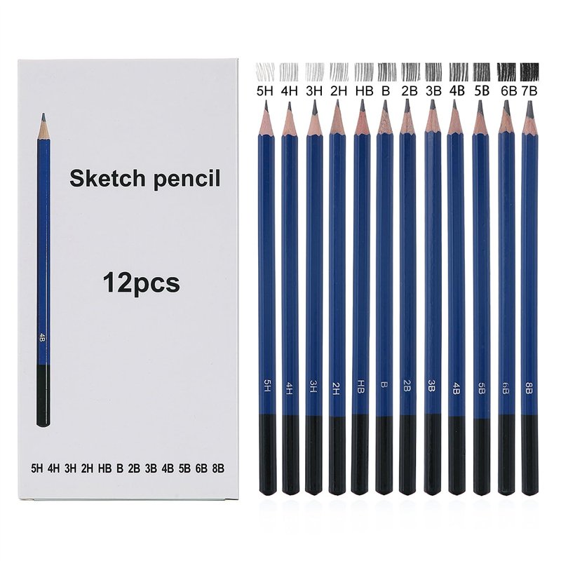 YPYMOD 12pcs Crayon Dessin Professionnels,Crayon Graphite, E | Isleden