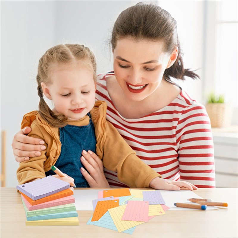 A8 Flashcard, 600Pcs lignées Flashcards avec anneau, Cartes | Isleden