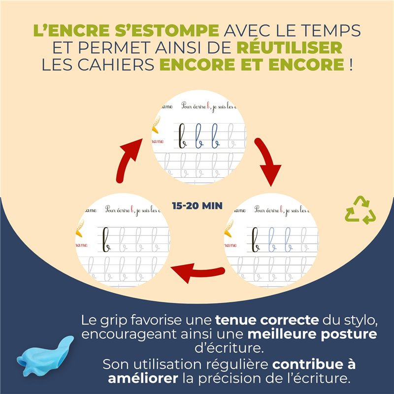 Halibel 4 CAHIERS ECRITURE MAGIQUE CALLIGRAPHIE ENFANT FRANÇ | Isleden