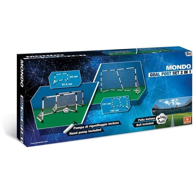 Set de football 2-en-1 - MONDO - Kit 2 mini cages foot modu | Isleden