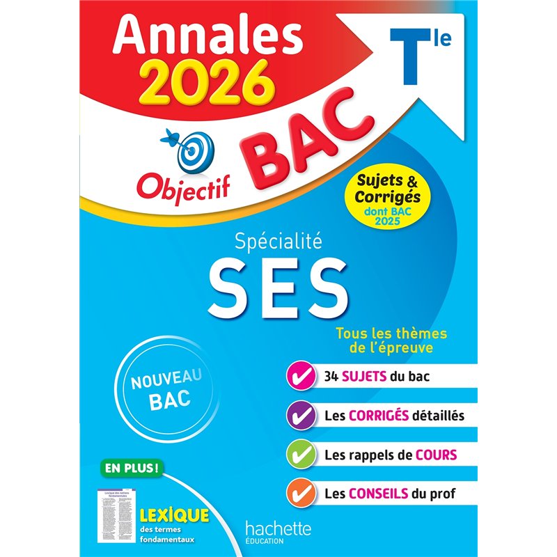 Annales Objectif BAC 2026 - Spécialité SES Tle - sujets et corrigés...