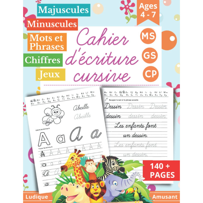 Cahier d’Écriture Cursive: Moyenne Grande Section Maternelles et CP ...